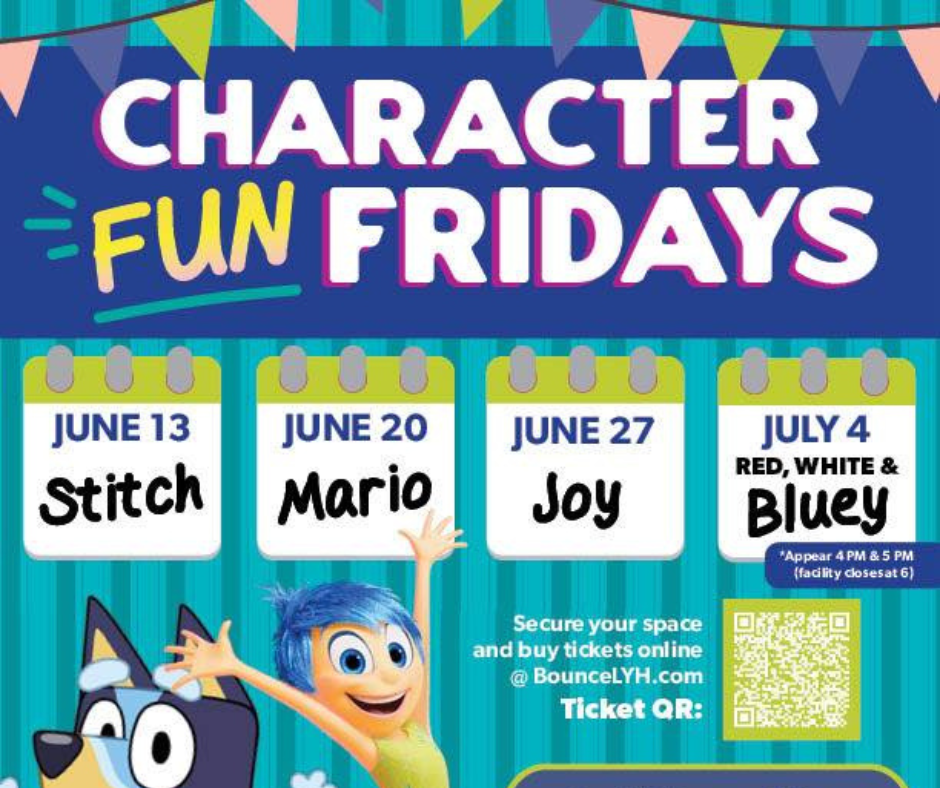 Character Fun Fridays at BounceLYH | River Ridge